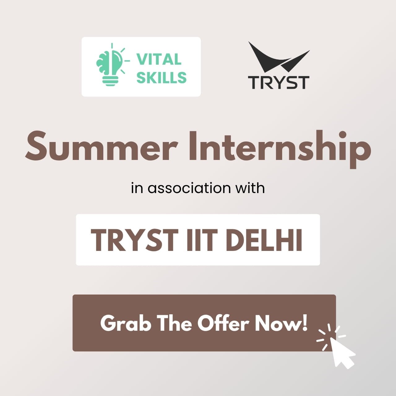 Summer Internship Tryst IIT Delhi 2026 - Vital Skills